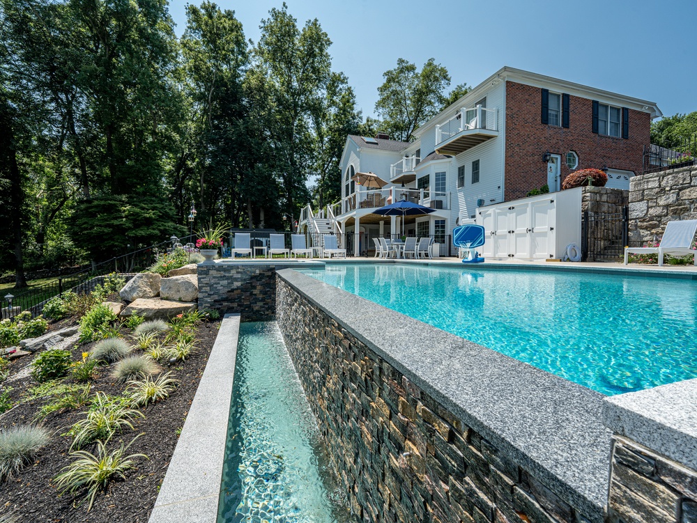 Custom Built Gunite Pools and Hardscaping by Cliffstone Corp